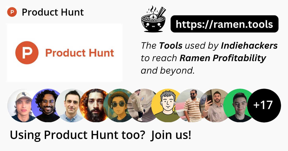 Product Hunt Ramen Tools