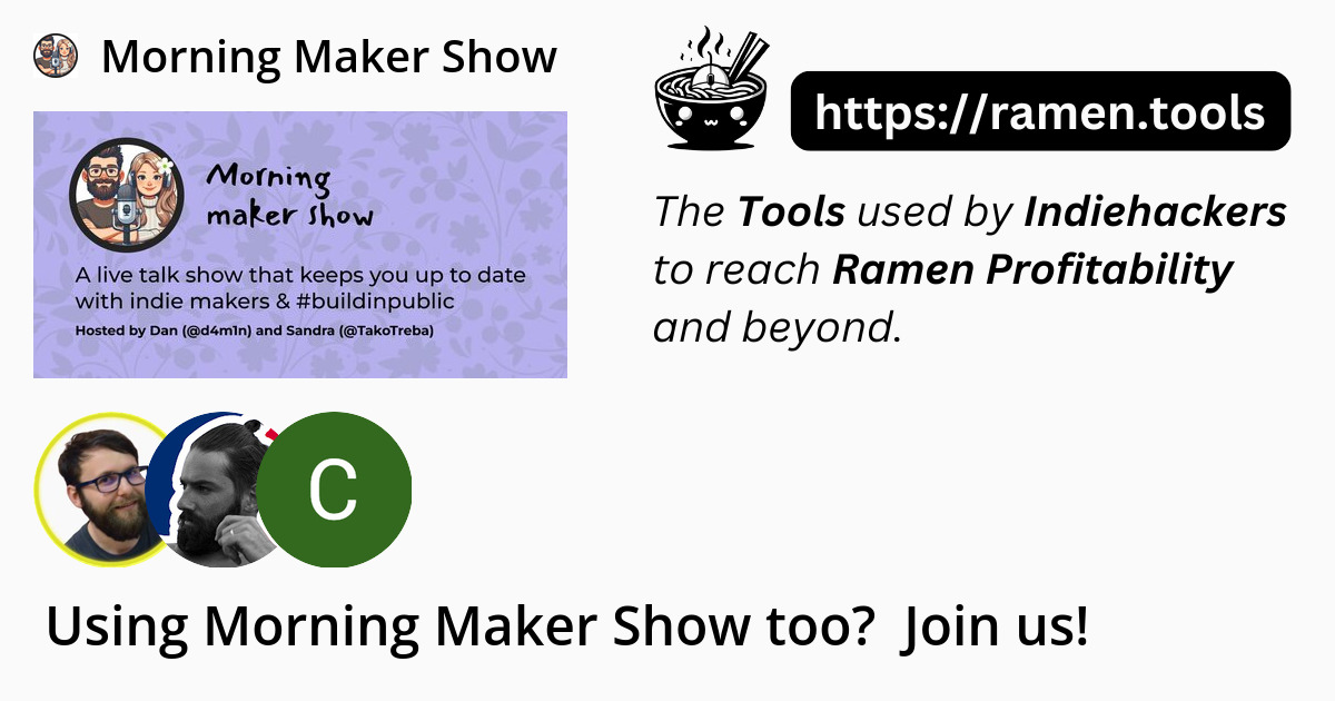 Morning Maker Show | ramen.tools